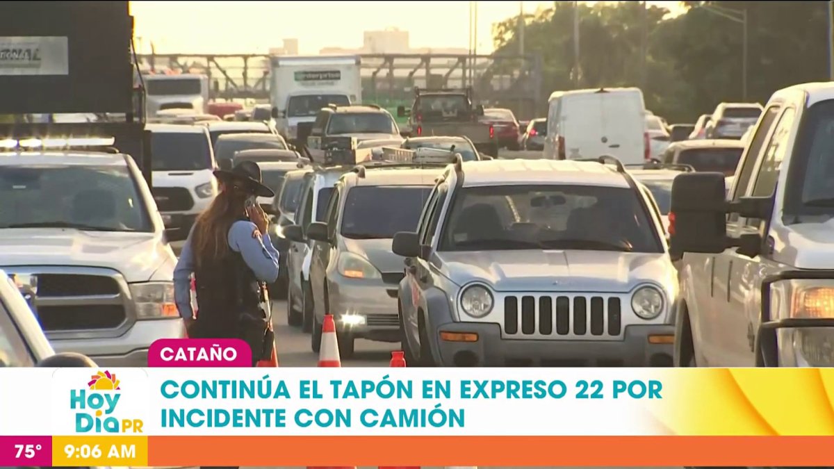 Descomunal tapón en el expreso 22 por incidentes con camión y guagua ...