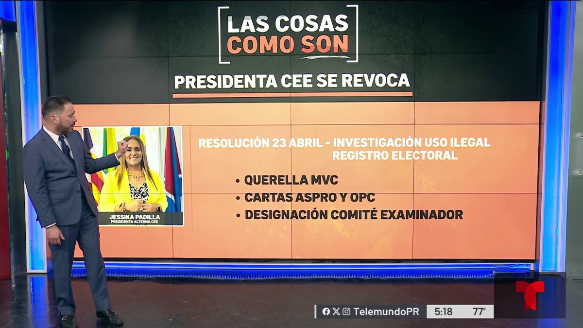 Presidenta de la CEE se revoca – Telemundo Puerto Rico