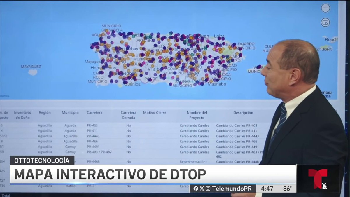 Mapa interactivo del DTOP – Telemundo Puerto Rico