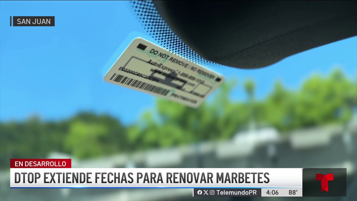 DTOP extiende fechas para renovar marbetes – Telemundo Puerto Rico