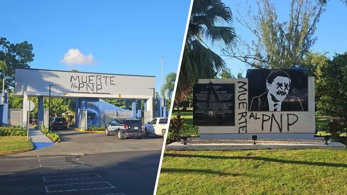 “Muerte al PNP”, vandalizan Parque Central de San Juan – Telemundo ...