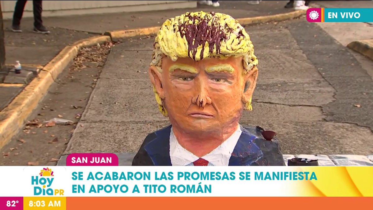 Protesta en apoyo a Tito Román: lanzan pintura a cabezudo de Donald ...