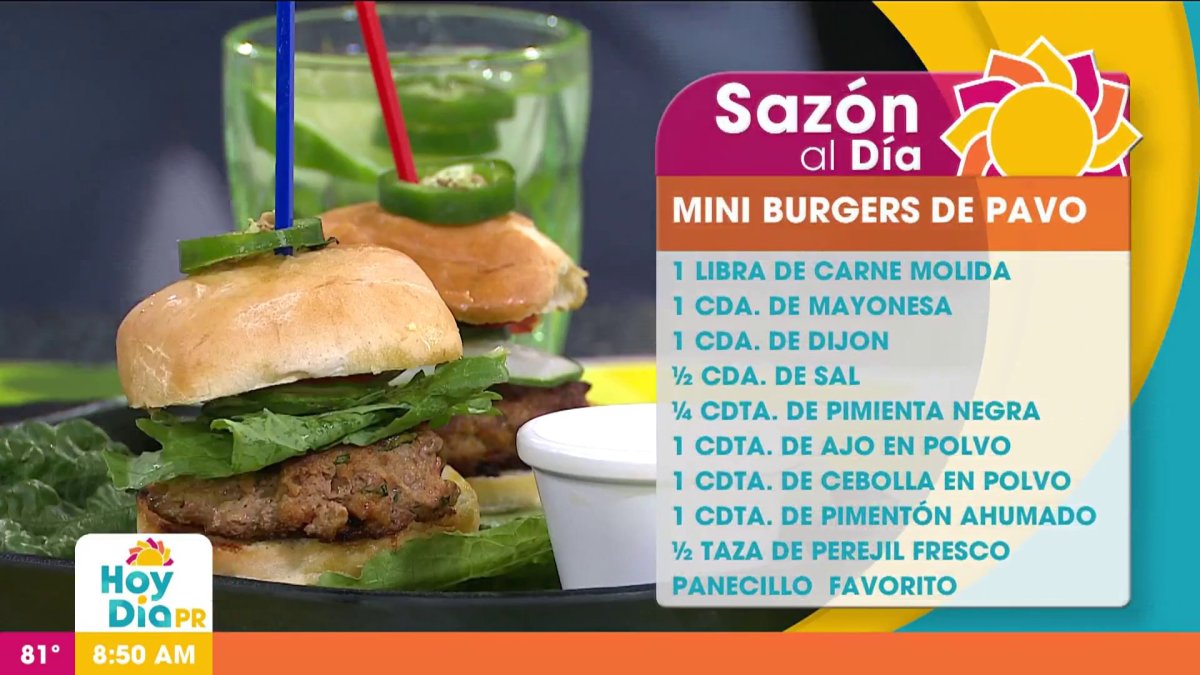 Sazón al día | Mini burgers con carne molida de pavo – Telemundo Puerto ...
