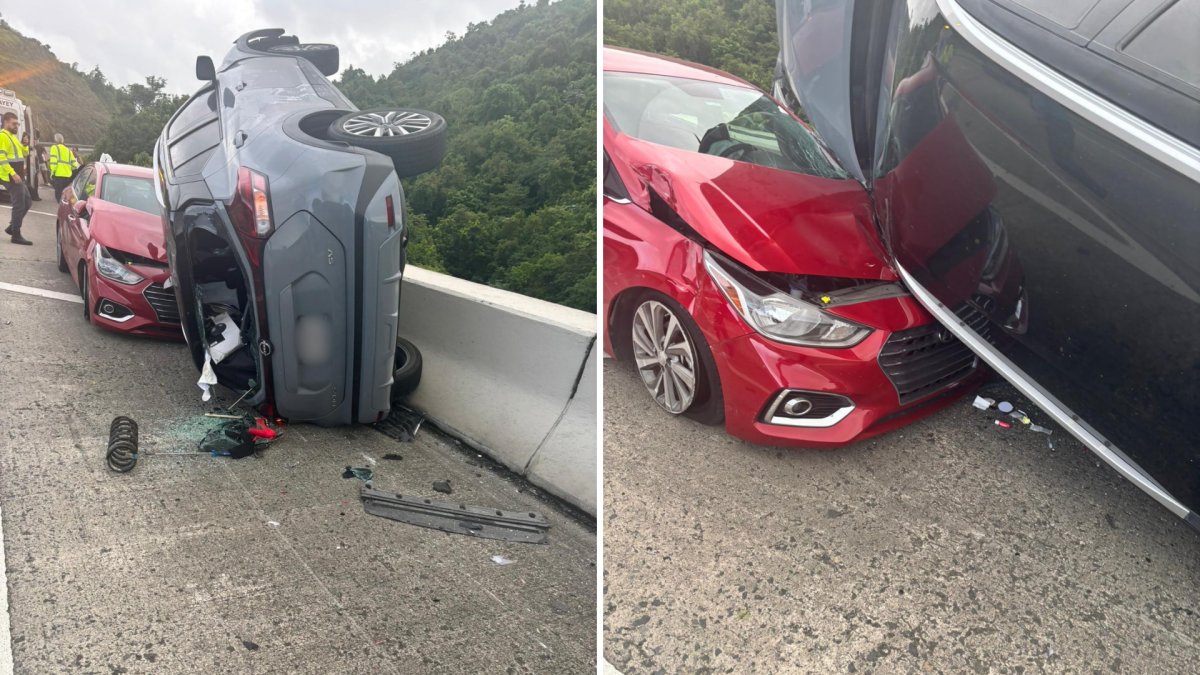 Guagua termina encima de auto en accidente en la PR-52 de Cayey a ...